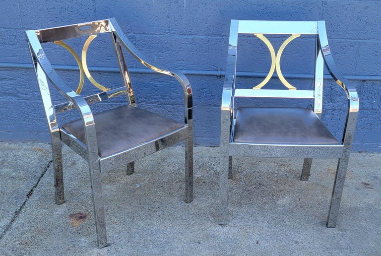 Karl Springer Stainless Steel Dining or Side Chairs For Sale at 1stDibs
