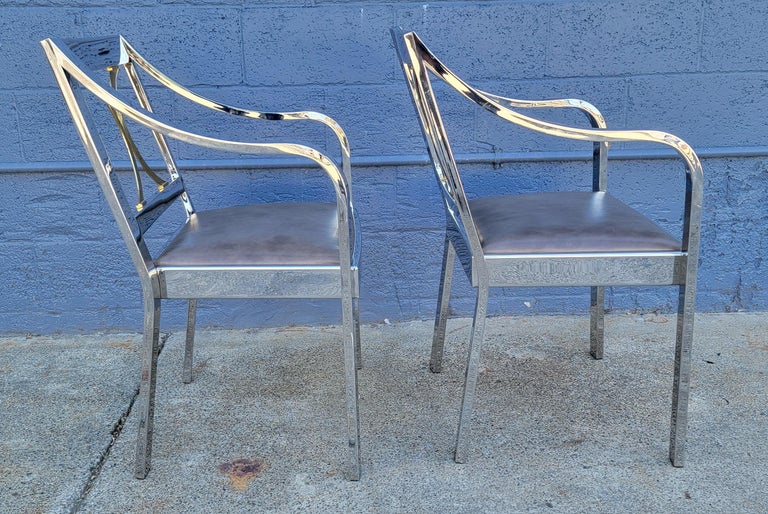 Karl Springer Stainless Steel Dining or Side Chairs For Sale at 1stDibs