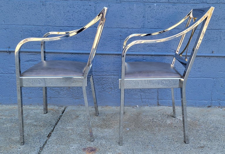 Karl Springer Stainless Steel Dining or Side Chairs For Sale at 1stDibs