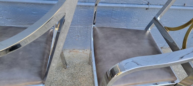 Karl Springer Stainless Steel Dining or Side Chairs For Sale at 1stDibs