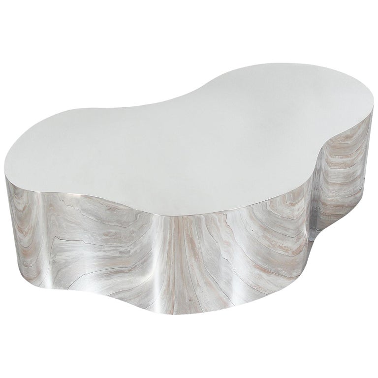 Karl Springer Stainless Steel Freeform Table at 1stDibs