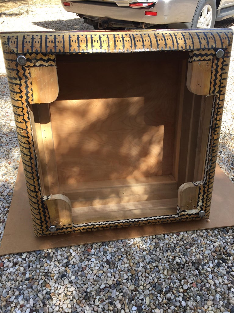 Karl Springer Style Coffee Table in Lacquered Batik Finish at 1stDibs