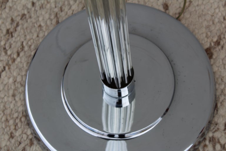 Karl Springer Style Glass and Chrome Torchiere Floor Lamp at 1stDibs