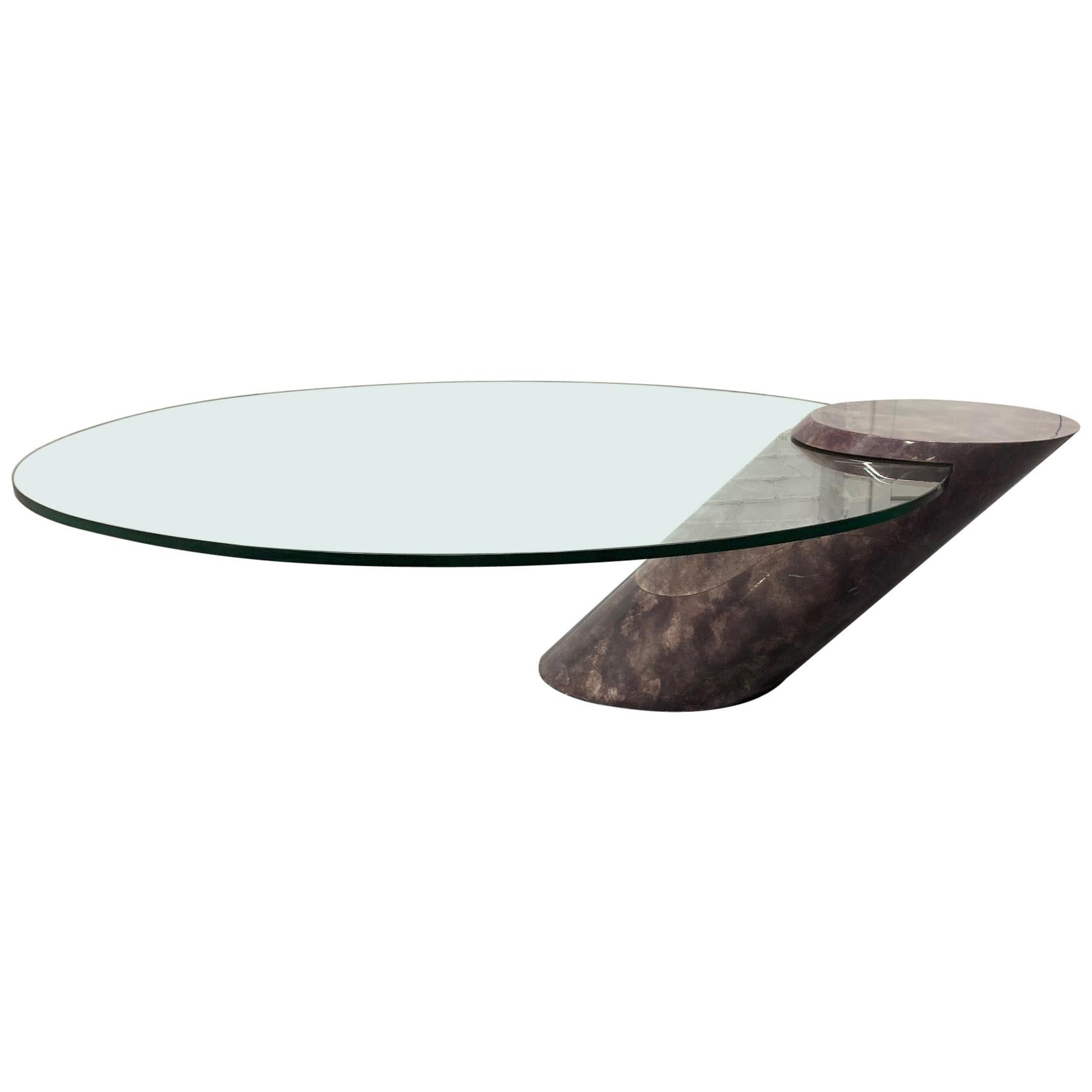 Scroll Karl Springer Style Coffee Table with New Lacquer Finish at 1stDibs