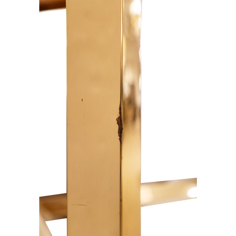Karl Springer Superbly Crafted End Table in Brass with Zebra Wood Top ...