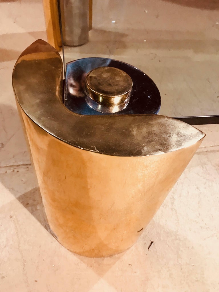 Karl Springer Two-Tone Modern Cylinder Base Coffee Table For Sale at ...