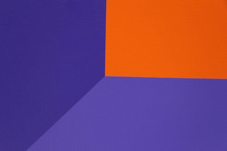 Karl Benjamin - #7, original oil painting with blue, purple, red, pink ...