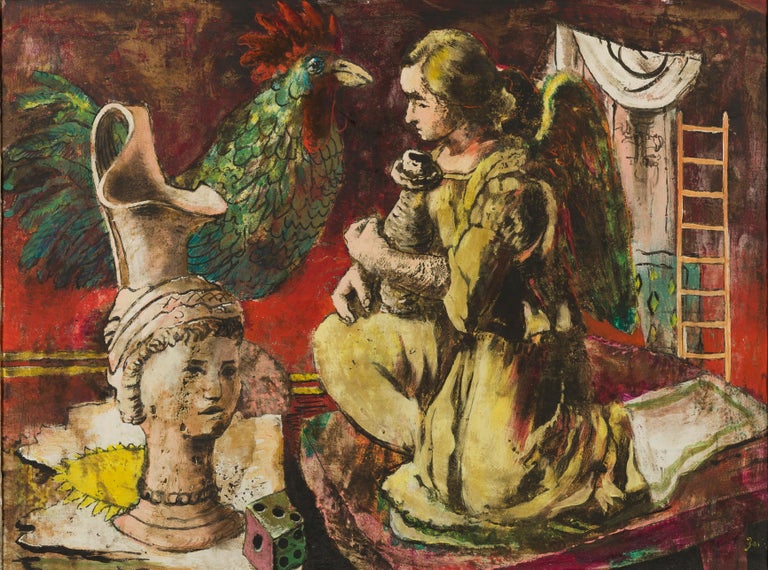Karl Zerbe - Angel and Rooster For Sale at 1stDibs