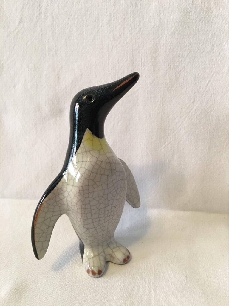 Karlsruhe Majolika Ceramic Penguin by Walter Bosse from 1960's at 1stDibs