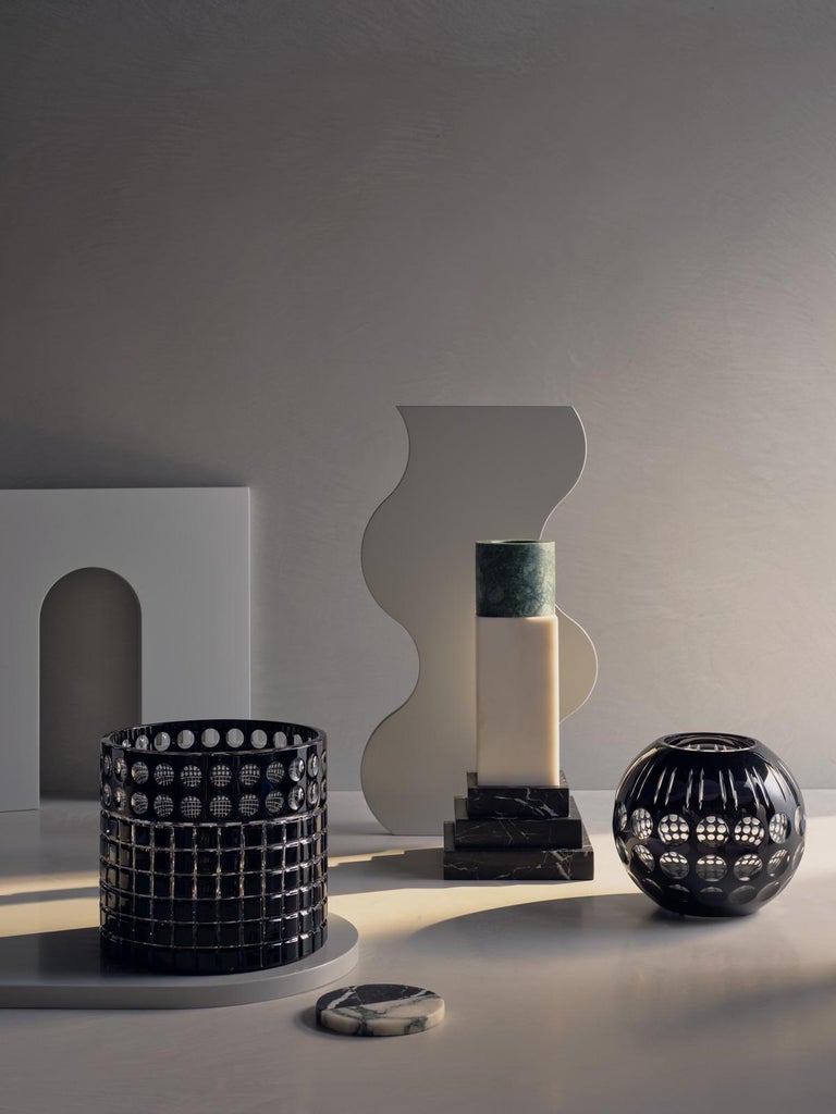 Karma Crystal Black Vase by Greg Natale For Sale at 1stDibs
