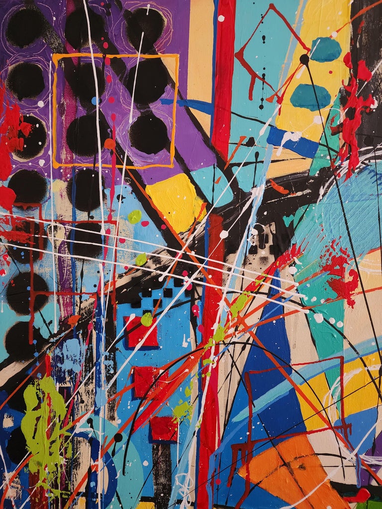 Karnish Art - The Guardians of Absolute Wealth - Large Expressionist work with vibrant colors ...