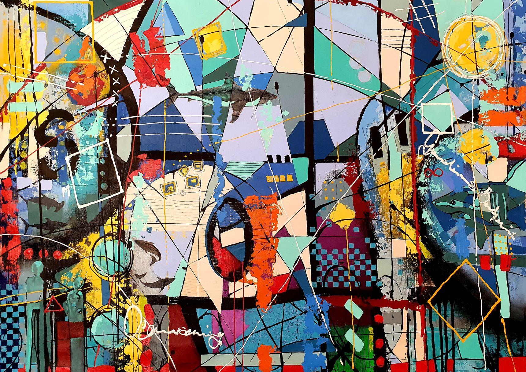 Karnish Art - The Guardians of Poseidon - Blue Moon. Expressionist ...