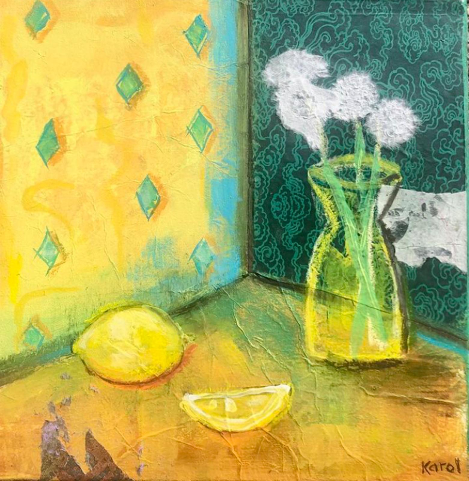 Karol Jersak - Madelyn's Room - Karol Jersak - Abstract Mixed Media Painting For Sale at 1stDibs