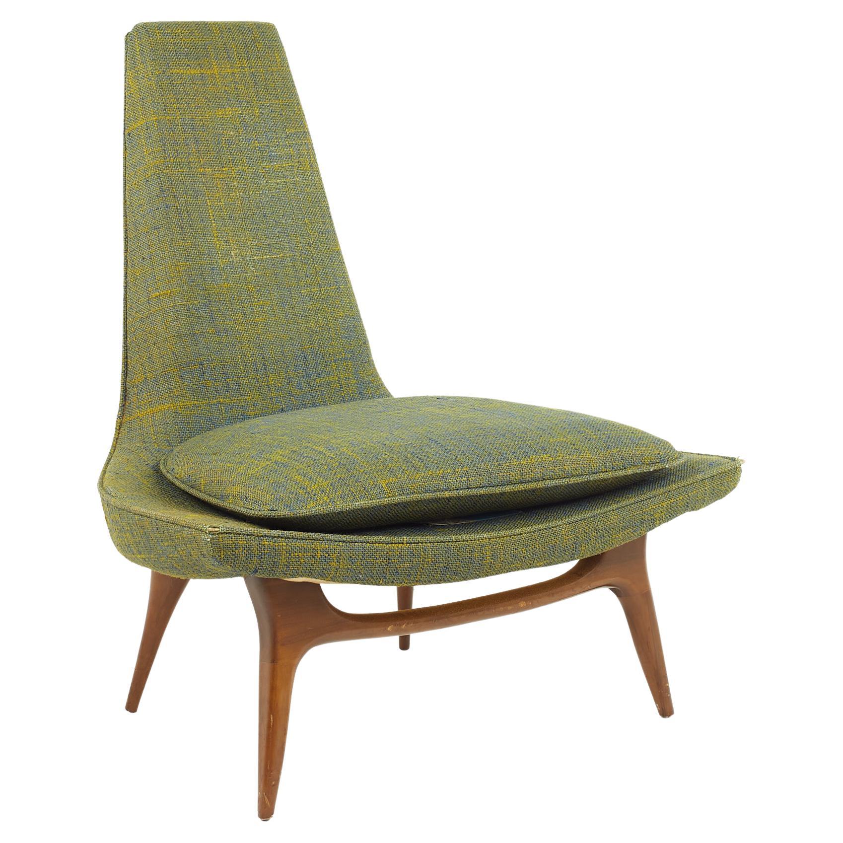 Vintage High Back Sculptural Lounge Chair by Karpen at 1stDibs