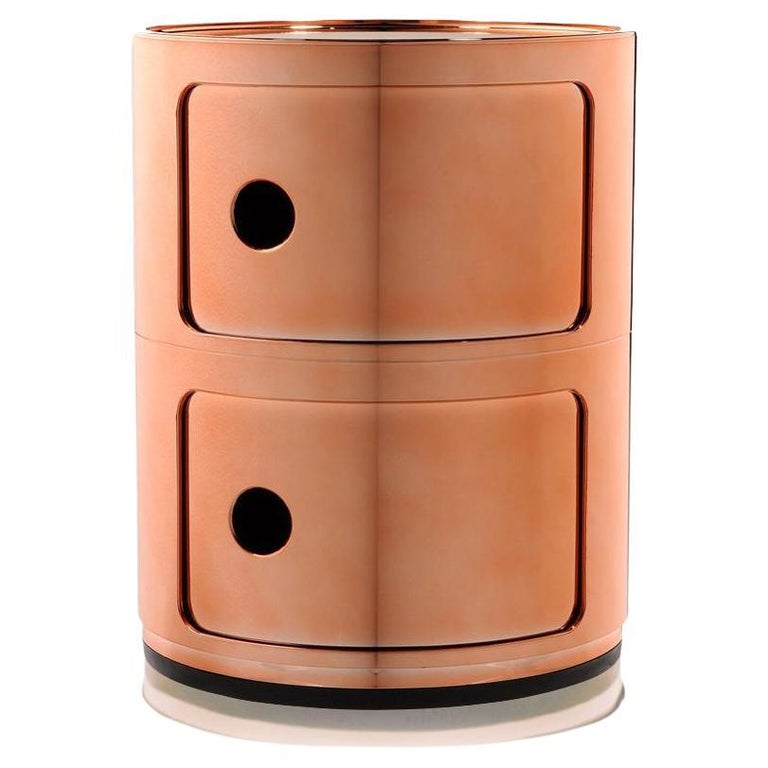 Kartell Componibili Copper 2-Tier Drawer in Gold by Anna Castelli ...