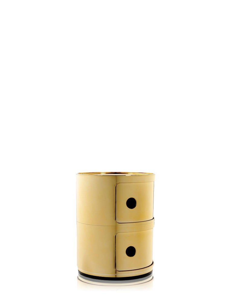 Kartell Componibili Metal 2-Tier Drawer in Gold by Anna Castelli ...