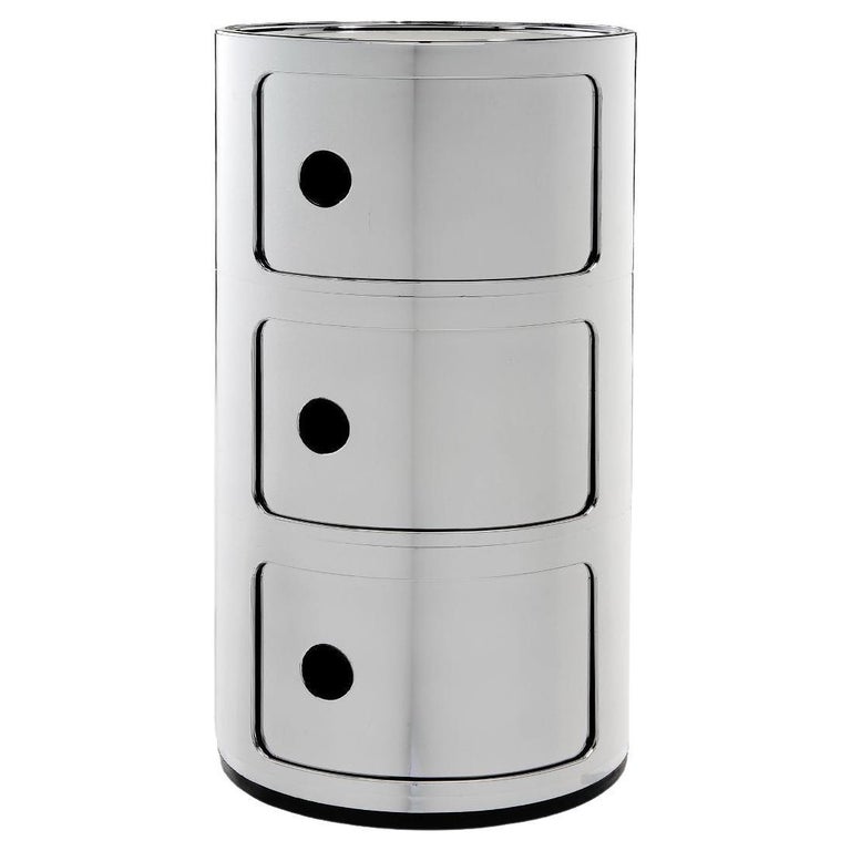 Kartell Componibili Metal 3-Tier Drawer in Chrome by Anna Castelli ...