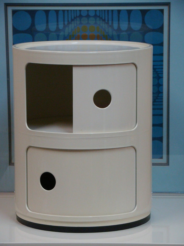 Kartell "Componibili" Round 2-Section Stacking Storage Unit in White ...