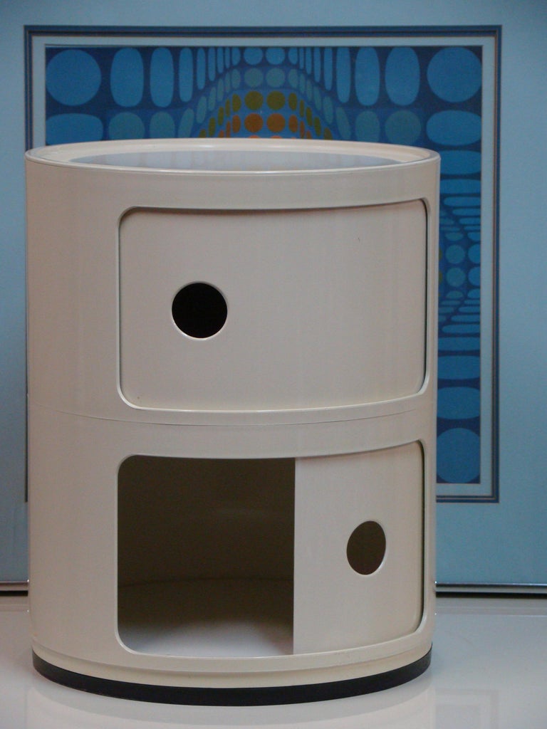 Kartell "Componibili" Round 2-Section Stacking Storage Unit in White ...