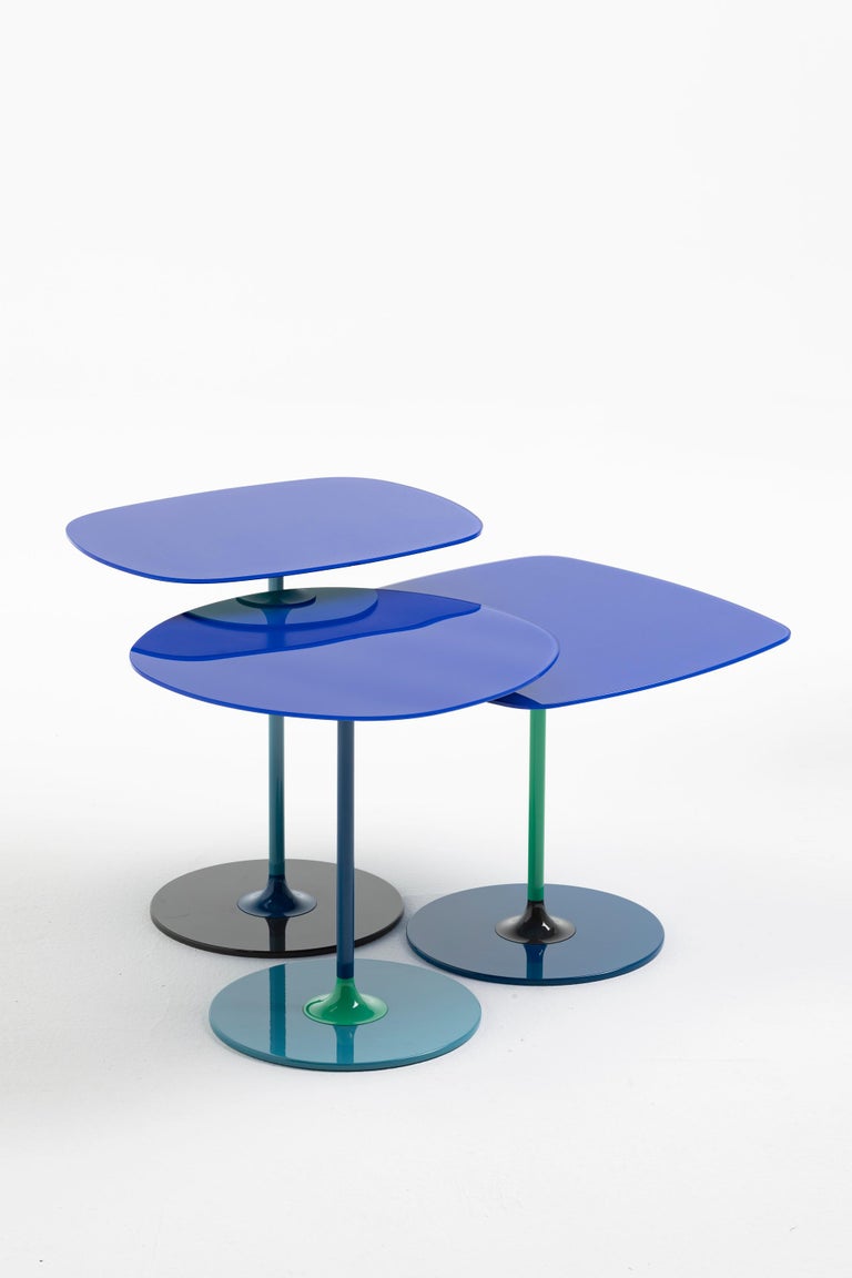 Kartell Thierry Table by Piero Lissoni in Blue For Sale at 1stDibs