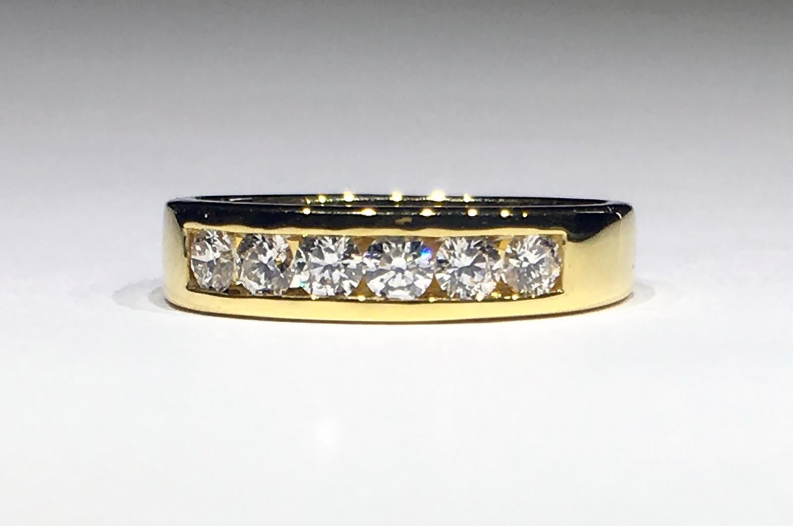 Kary Adam Designed, Diamond Channel Set Ring in 14 Karat Gold For Sale ...