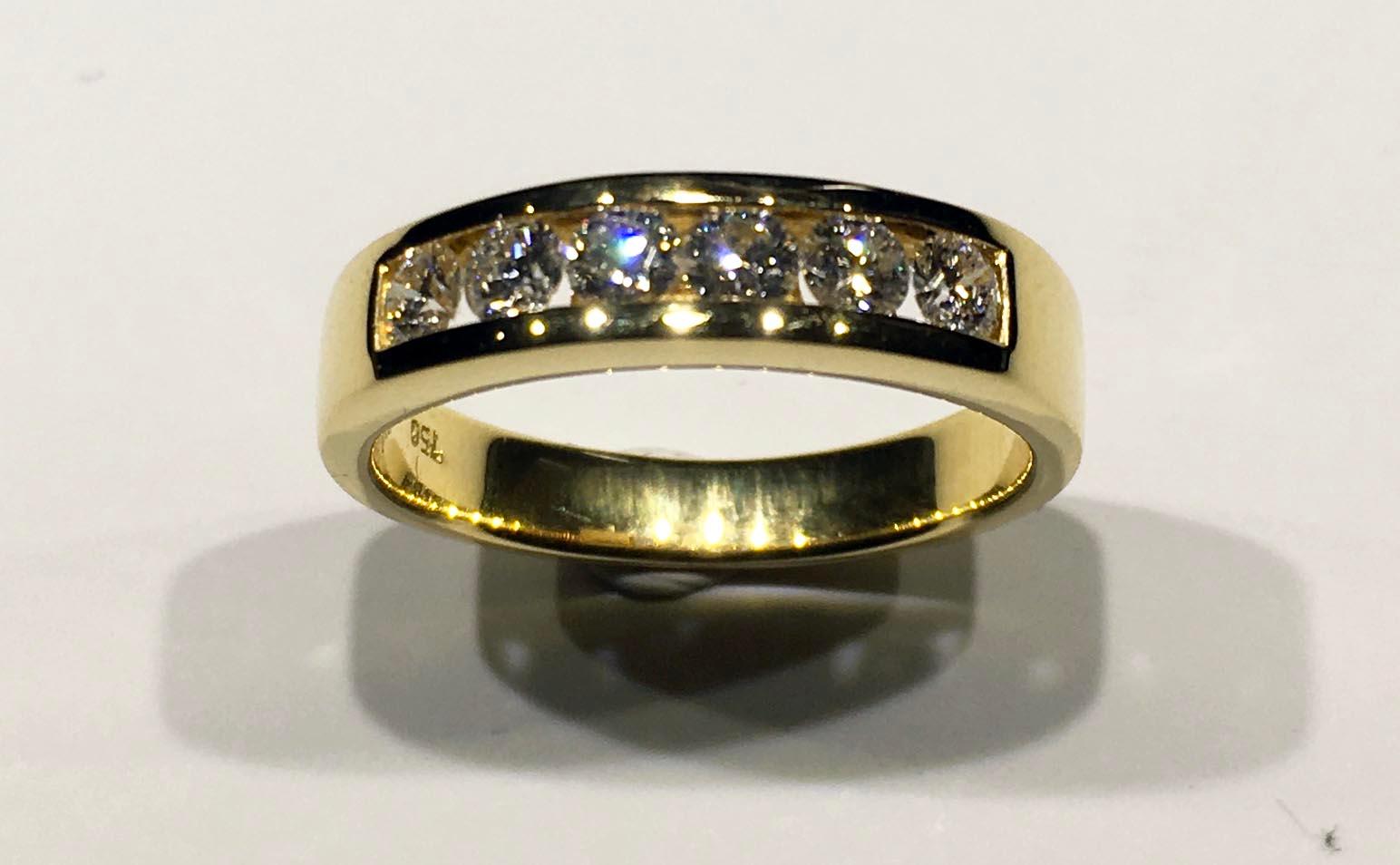 Kary Adam Designed, Diamond Channel Set Ring in 14 Karat Gold For Sale ...