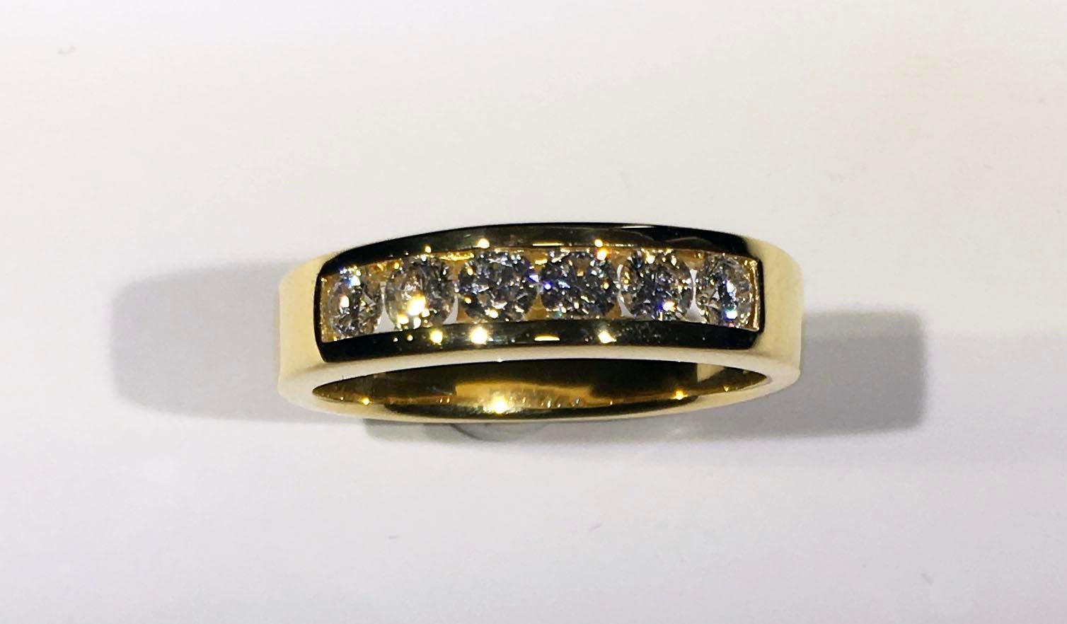 Kary Adam Designed, Diamond Channel Set Ring in 14 Karat Gold For Sale ...