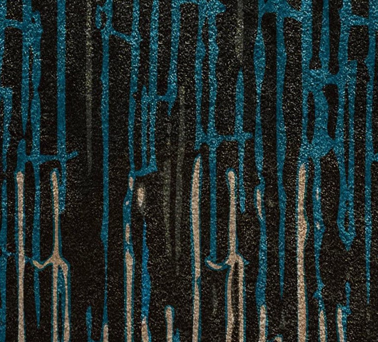 Kasai Hand-Tufted Tencel Rug in Blue and Brown For Sale at 1stDibs