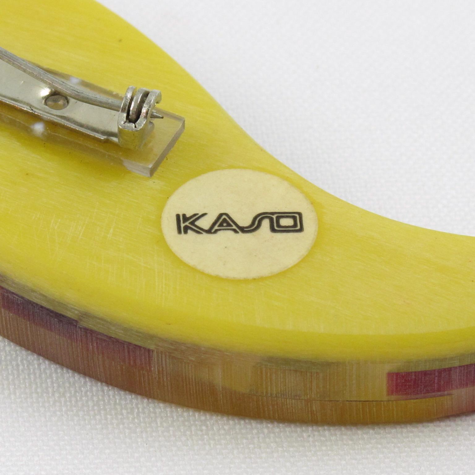 Kaso Multicolor Geometric Lucite Brooch For Sale at 1stDibs