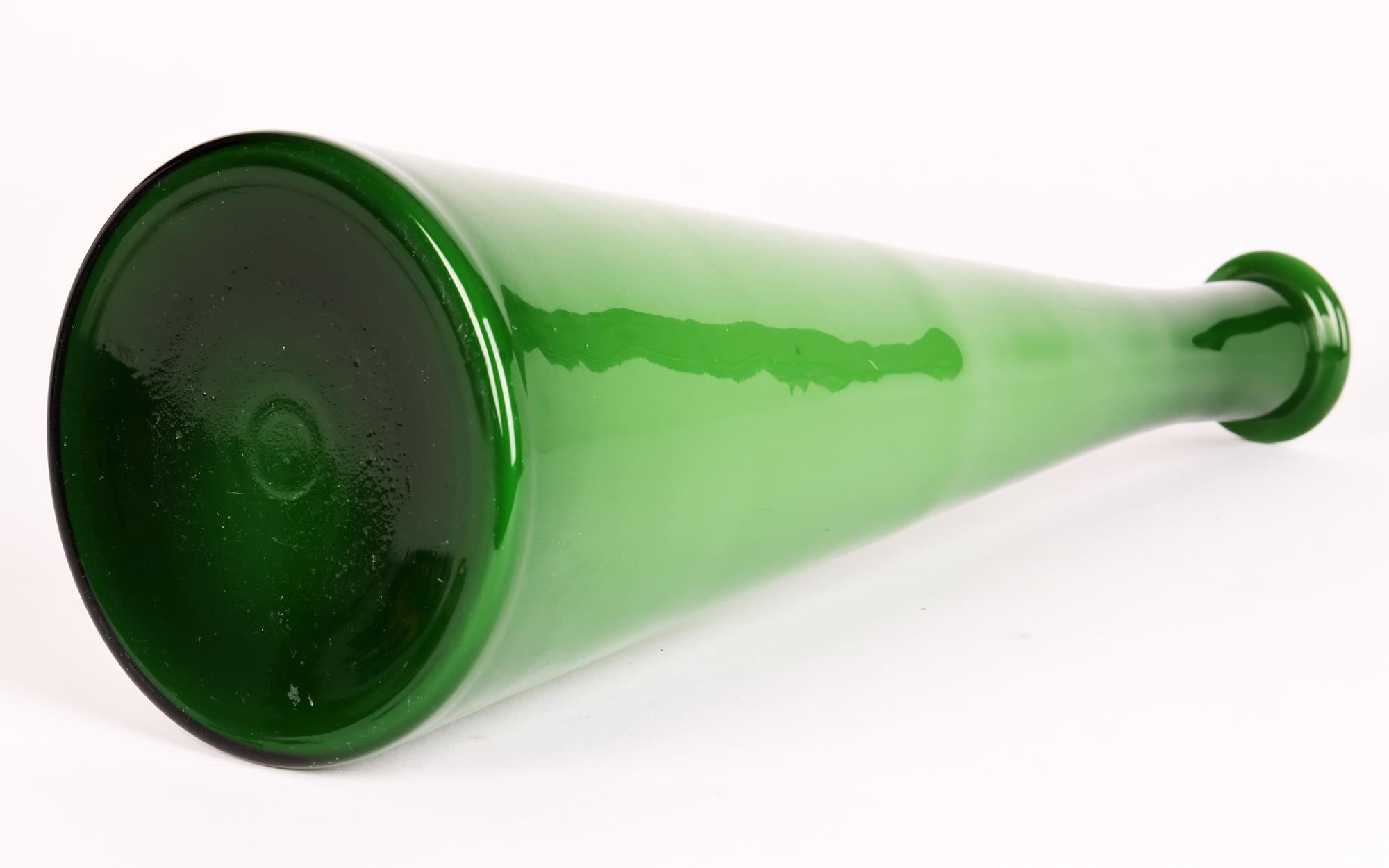 Kastrup Danish Mid-Century Otto Bauer White Cased Green Glass Vase For ...