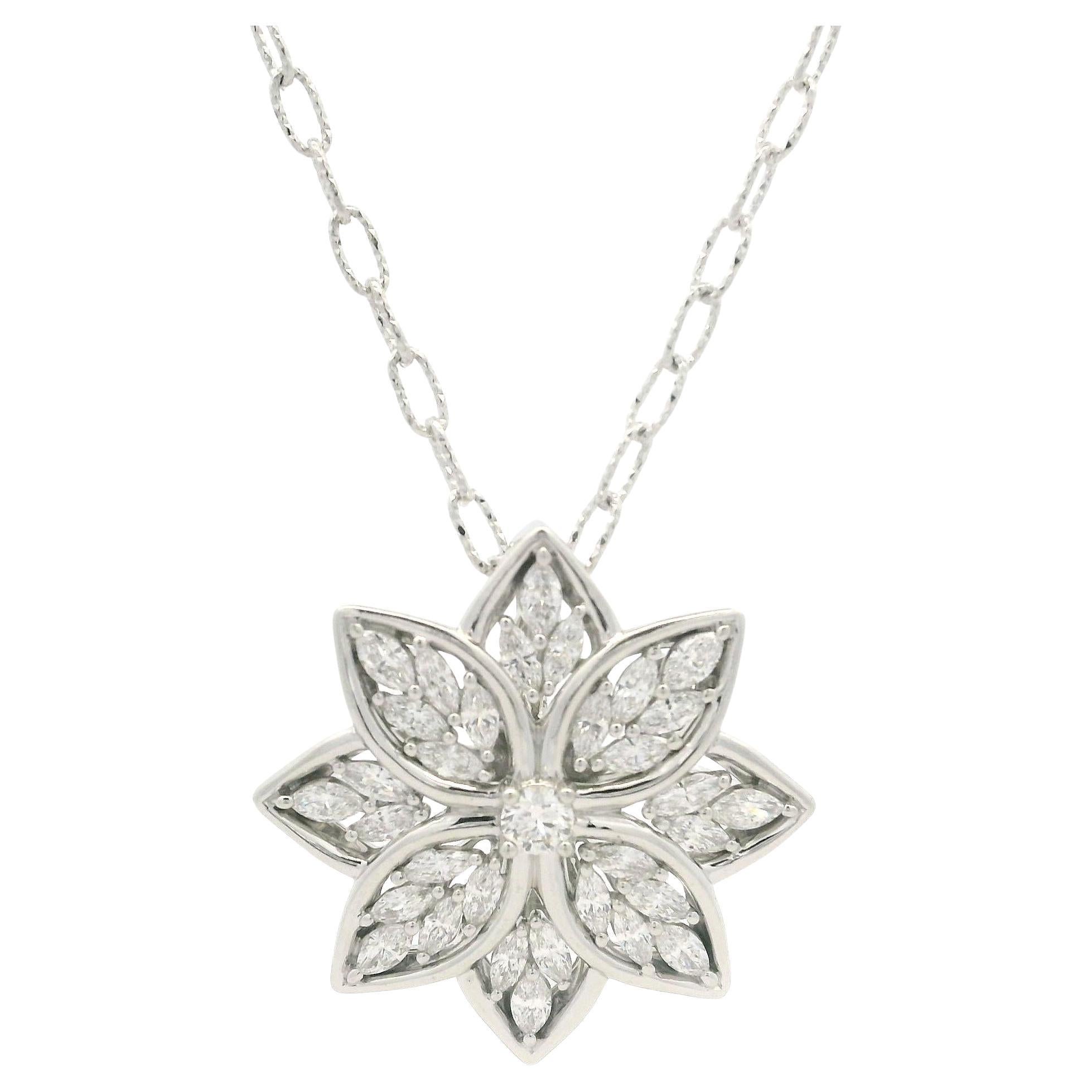 Kat Florence 18k Gold D FL 1.21ctw Diamond Snowflake Pendant Necklace ...