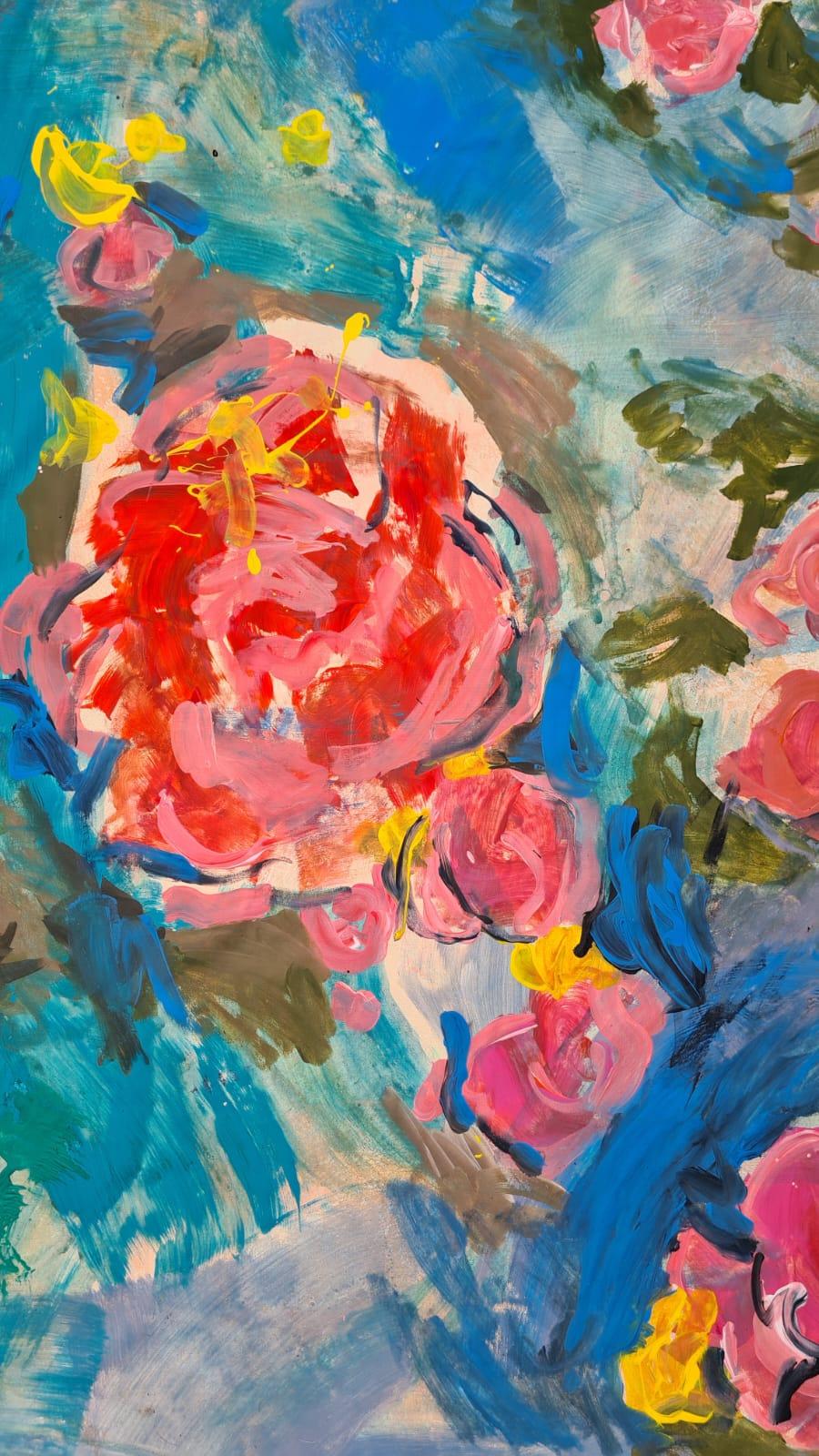 Katarina Joys - Haiku red flowers For Sale at 1stDibs