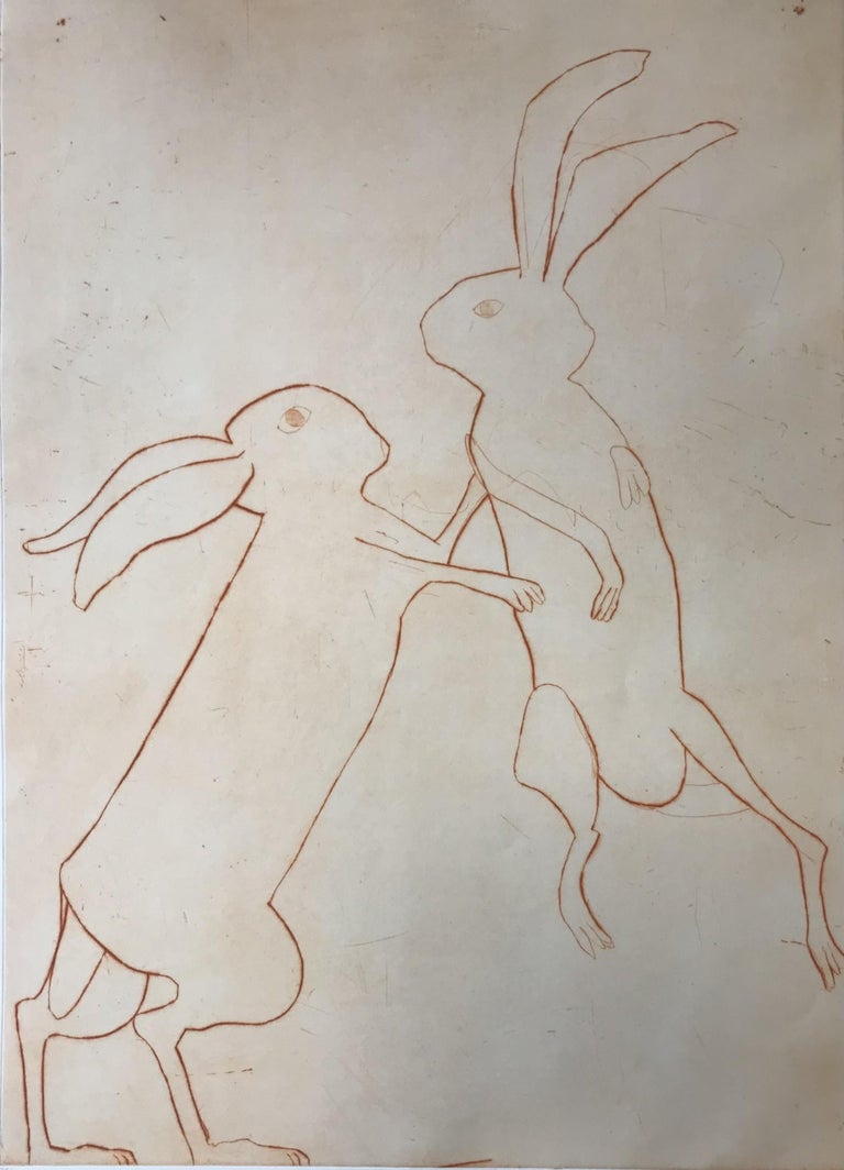 Kate Boxer - Boxing Hares, Contemporary Art, Limited Edition Print ...