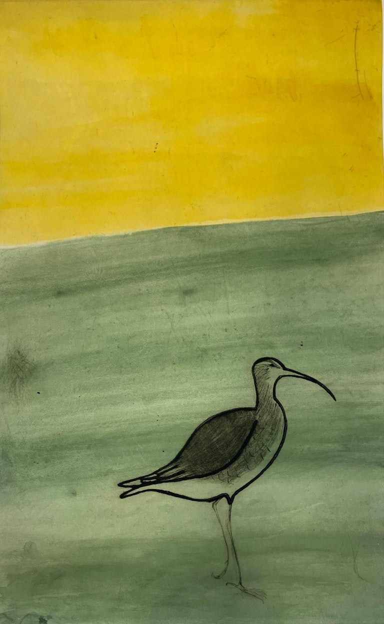Kate Boxer - Curlew, bird art, animal art, affordable art, green and ...
