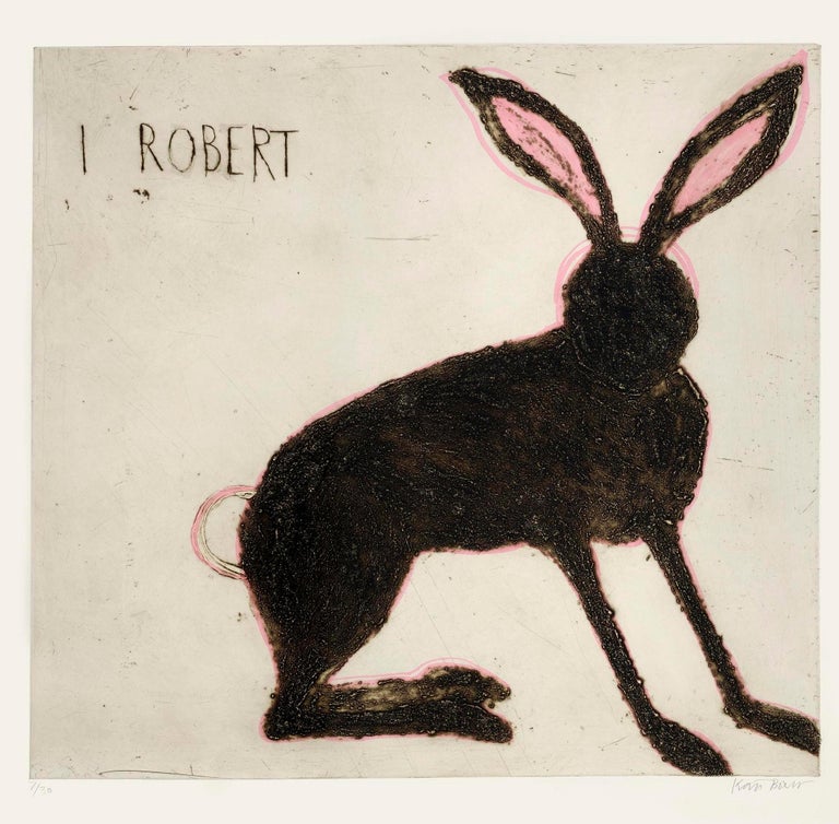 Kate Boxer - I Robert, Hare Art, Animal Artwork, Handmade Drypoint ...