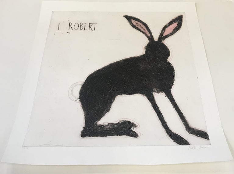 Kate Boxer - I Robert, Hare Art, Animal Artwork, Handmade Drypoint ...