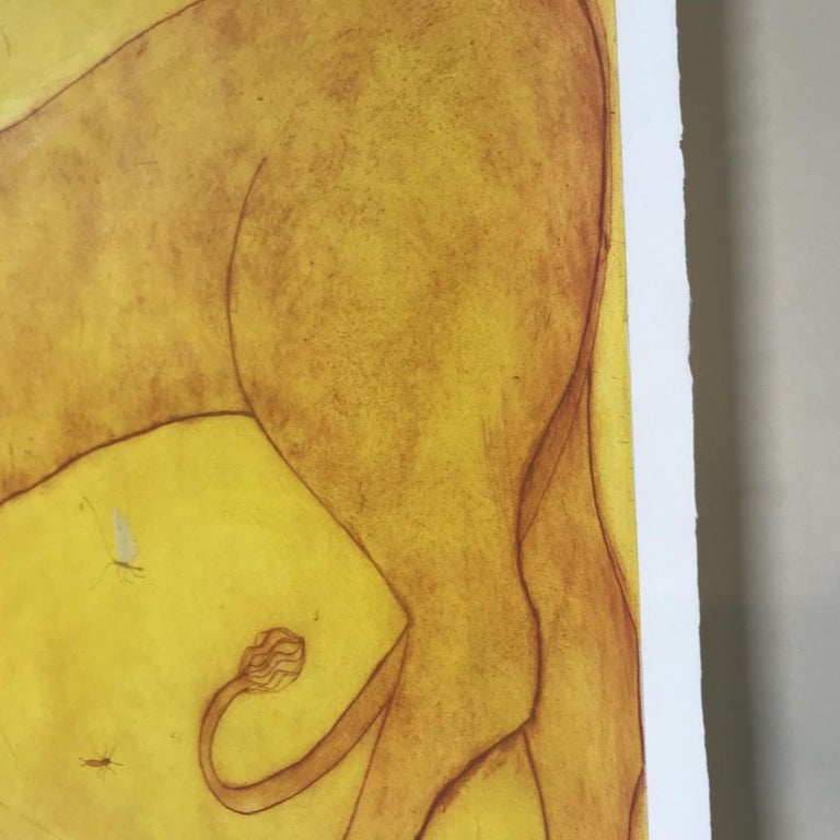 Kate Boxer - Lioness, Kate Boxer, Drypoint print, Animal art, Folk Art ...