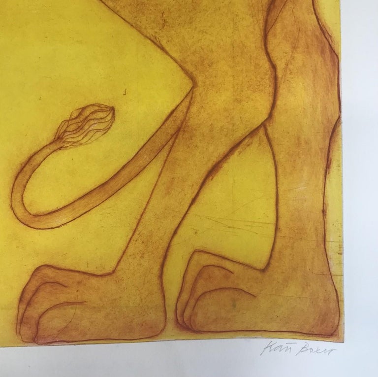 Kate Boxer - Lioness, Kate Boxer, Drypoint print, Animal art, Folk Art ...