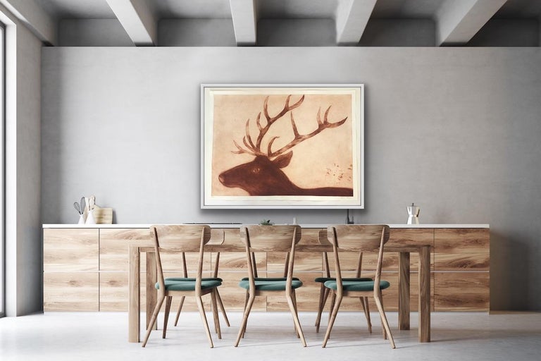 Kate Boxer - Stag, Kate Boxer, Handmade Drypoint Print, Animal and ...
