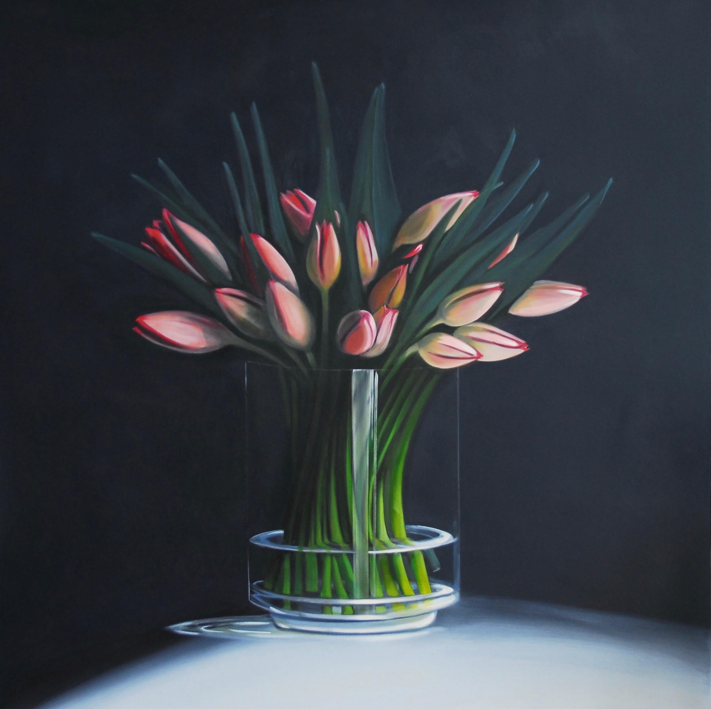 Kate Felton-Hall - TULIPS IN CYCLINDER VASE For Sale at 1stDibs