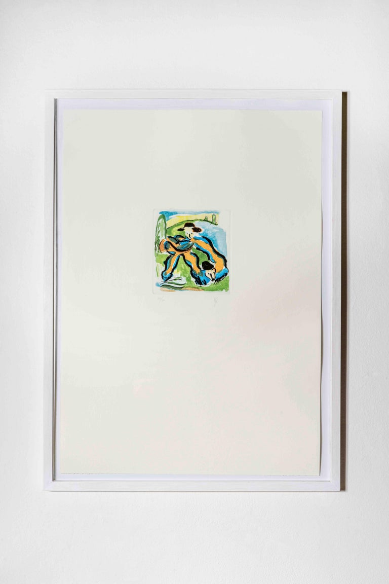 Kate Groobey - La Lutte, 2014 Etching, sugar lift, aquatint and spit ...