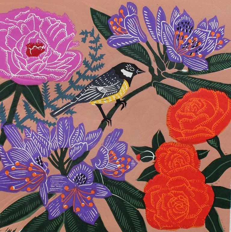 Kate Heiss - Garden in Bloom and Two Turtle Doves For Sale at 1stDibs