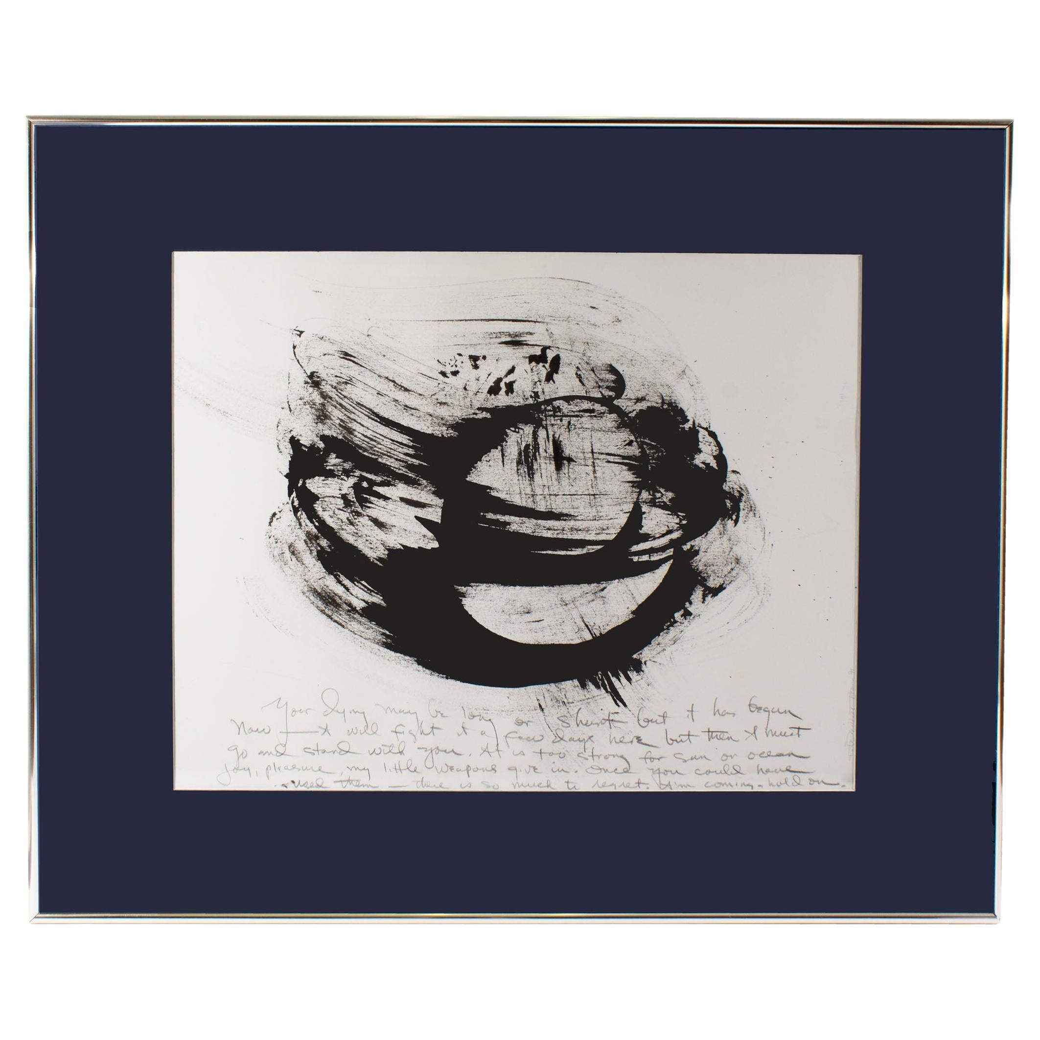 Kate Millett Signed 1991 Abstract Ink Drawing For Sale at 1stDibs