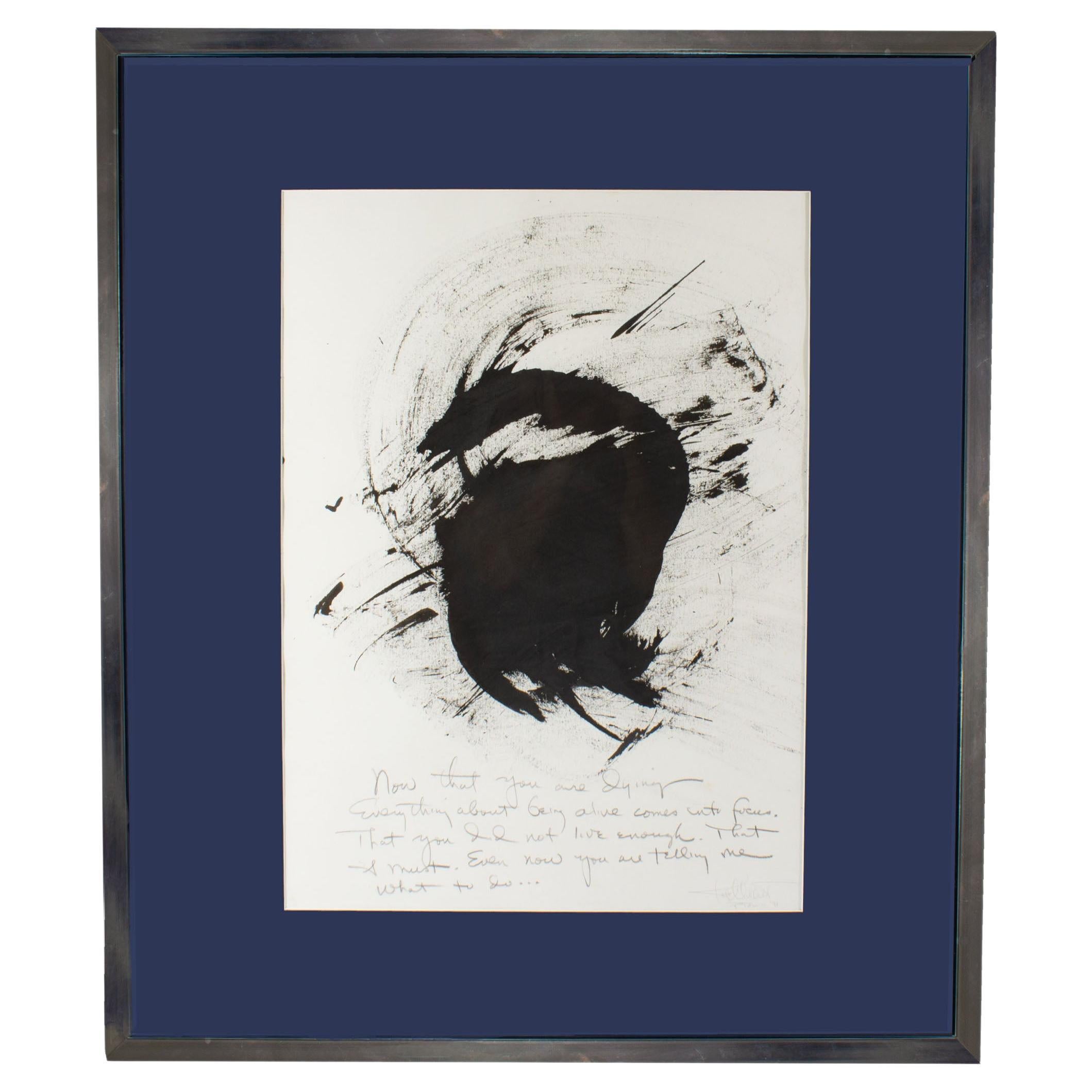 Kate Millett Signed 1991 Abstract Ink Drawing For Sale at 1stDibs