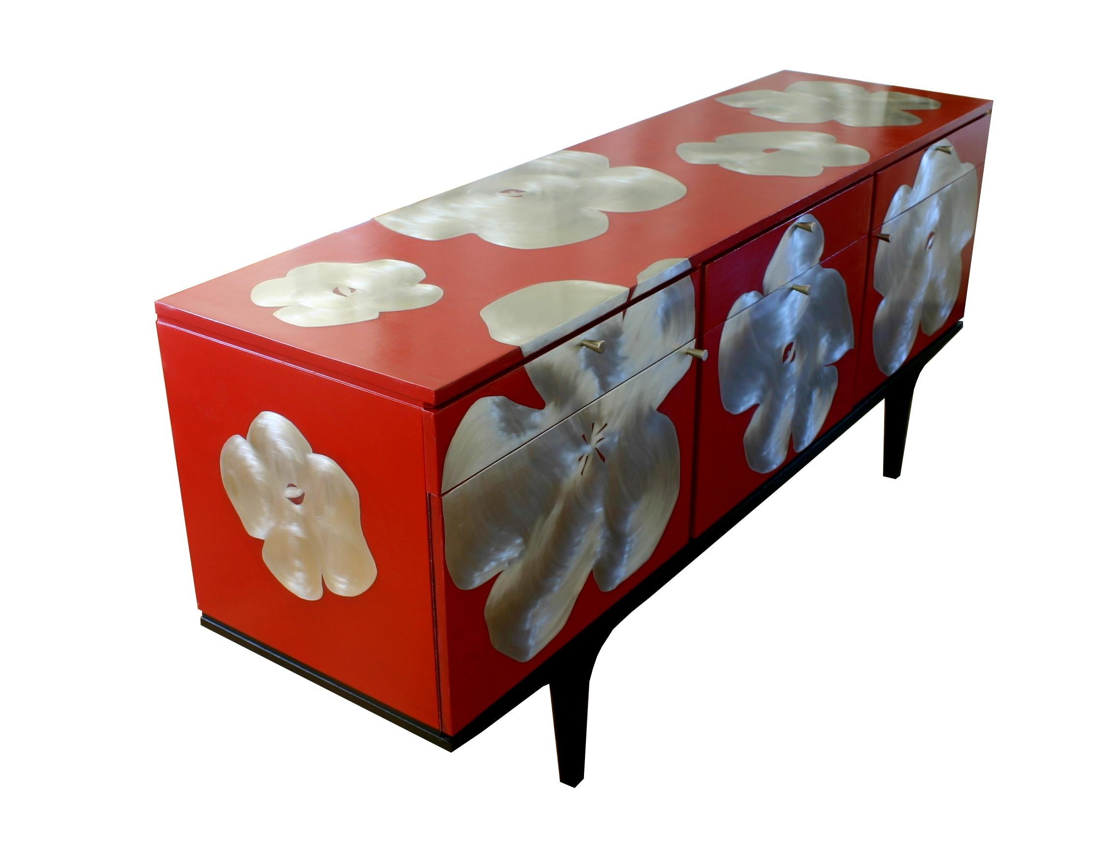 Kate Noakes 'Poppy' Sideboard in Red For Sale at 1stDibs