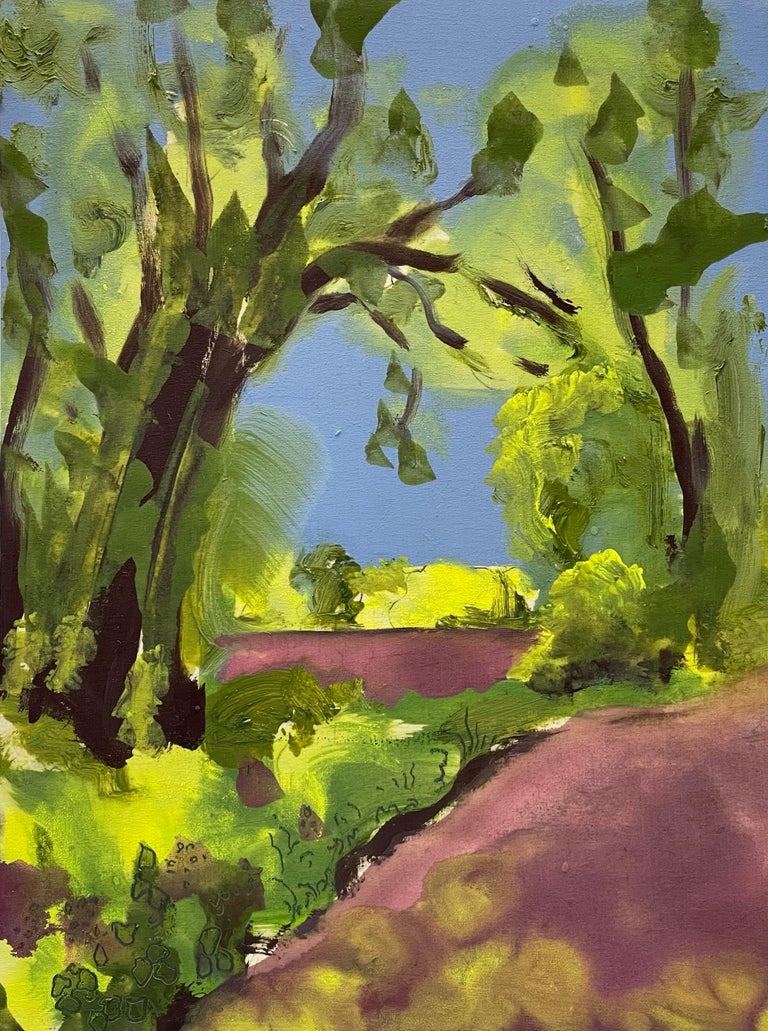 Kate Snow - Daily Walk II, impressionistic landscape painting For Sale ...