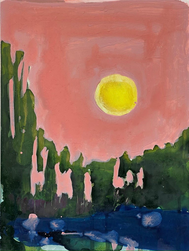 Kate Snow - Lake III, impressionistic landscape painting For Sale at ...