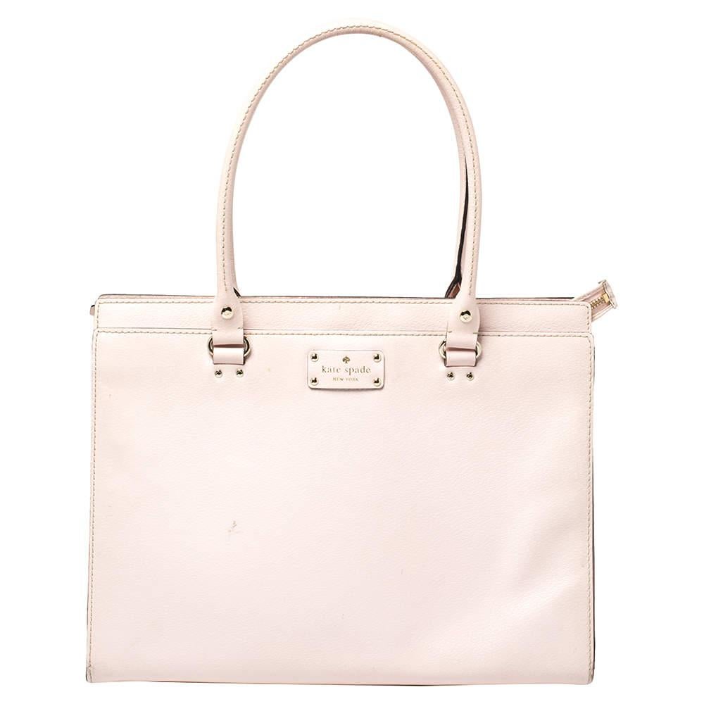 Kate Spade Blush Pink Leather Satchel For Sale at 1stDibs