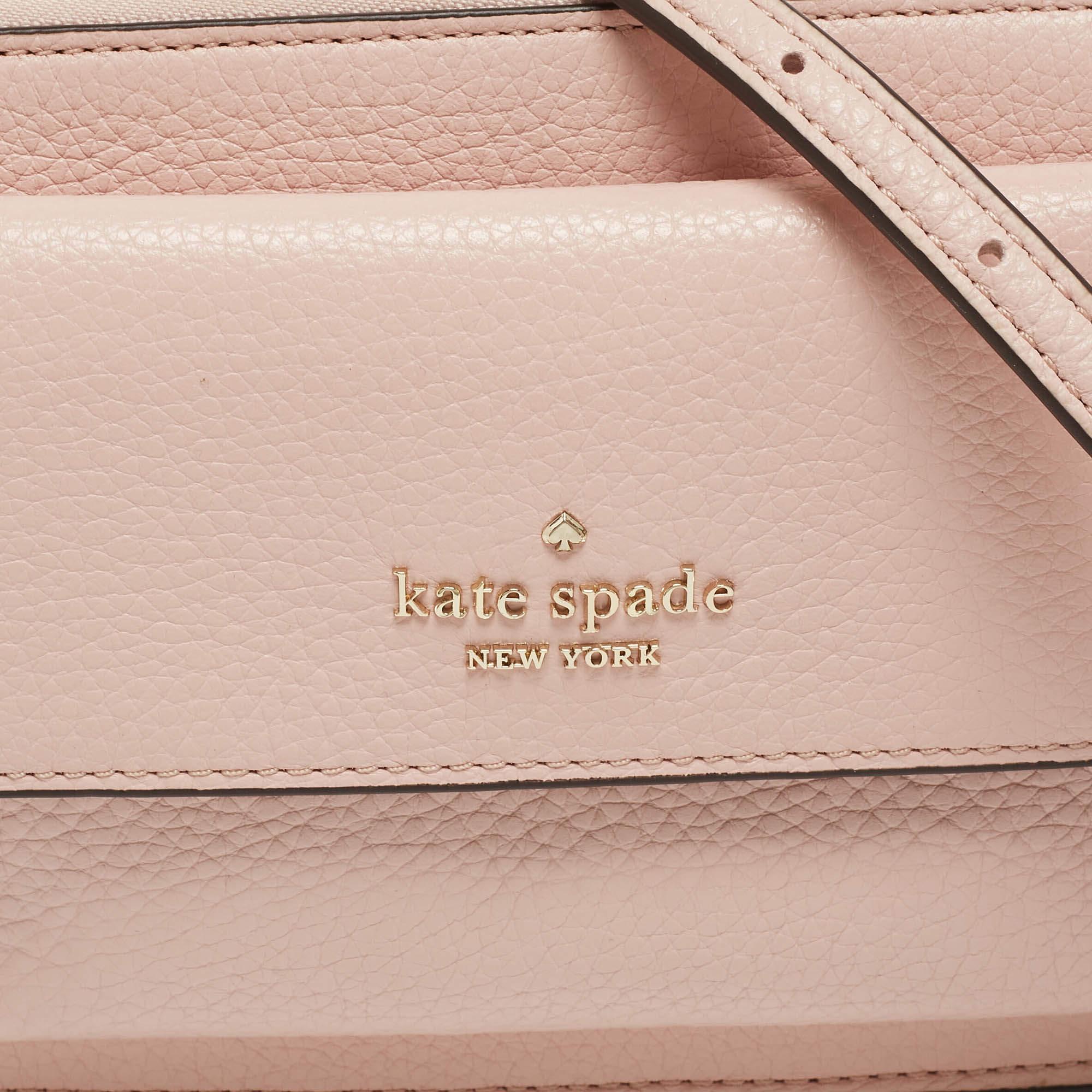 Kate Spade Rose Smoke Pebbled Leather Small Leila Crossbody Bag For ...