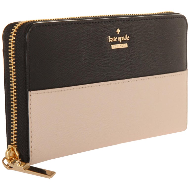 Kate Spade Women zip around wallet Cameron street lacey tusk/black at ...
